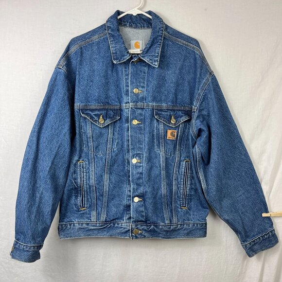 Carhartt | Jackets & Coats | Vintage Carhartt Trucker Denim Jacket Mens L Rugged Western ...